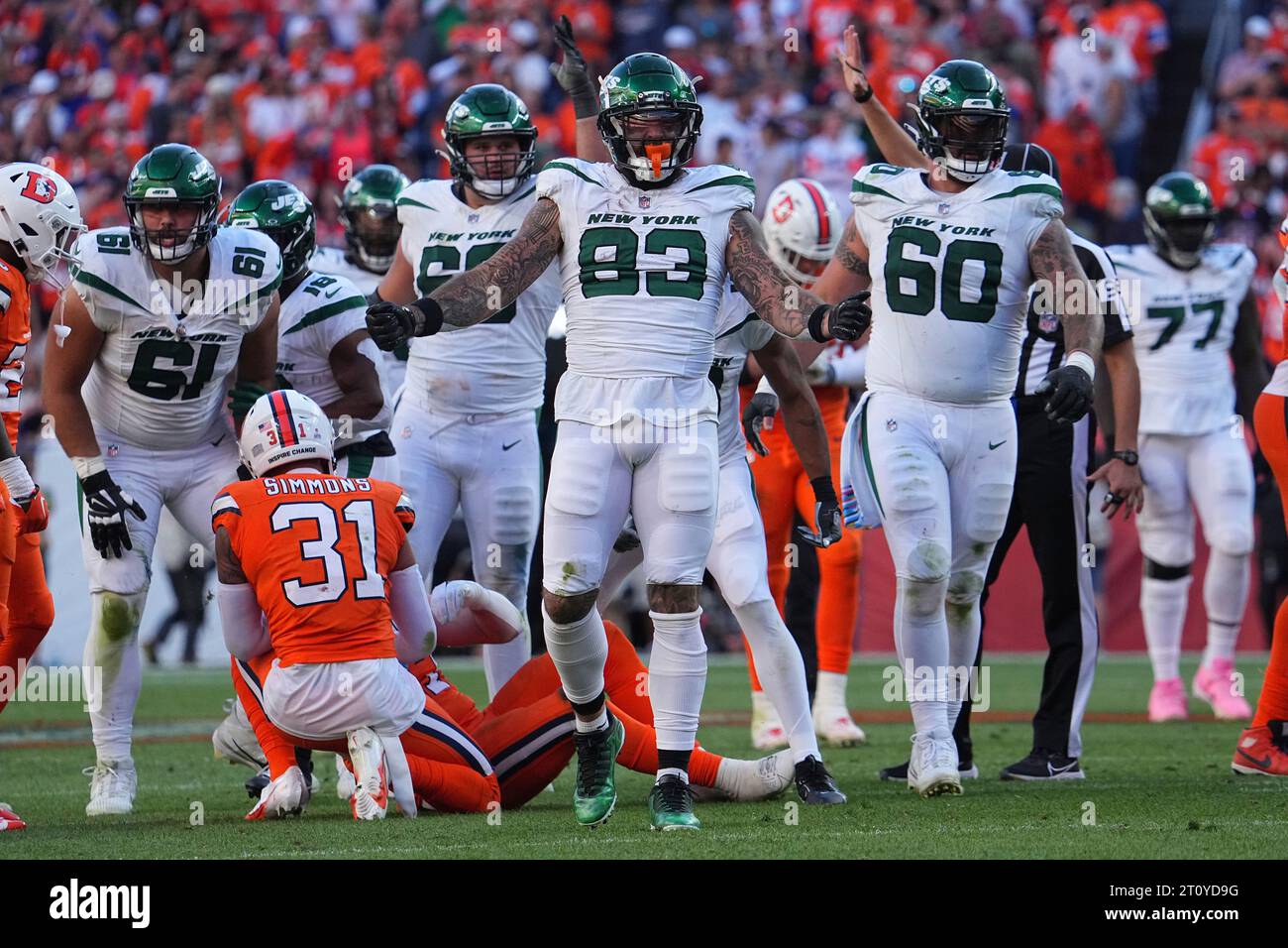 New York Jets tight end Tyler Conklin (83) plays against the Denver ...