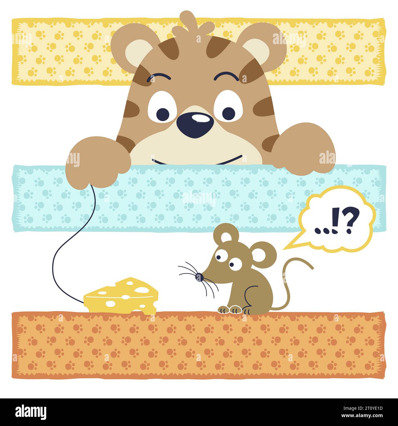 Vector cartoon illustration of little mouse on cats trap Stock Vector ...