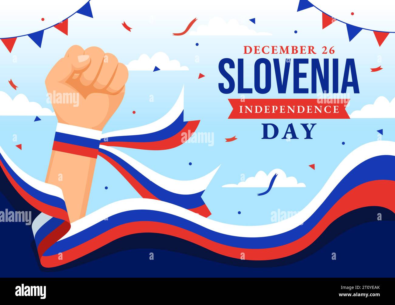 Slovenia Independence Day Vector Illustration on 26 December with ...