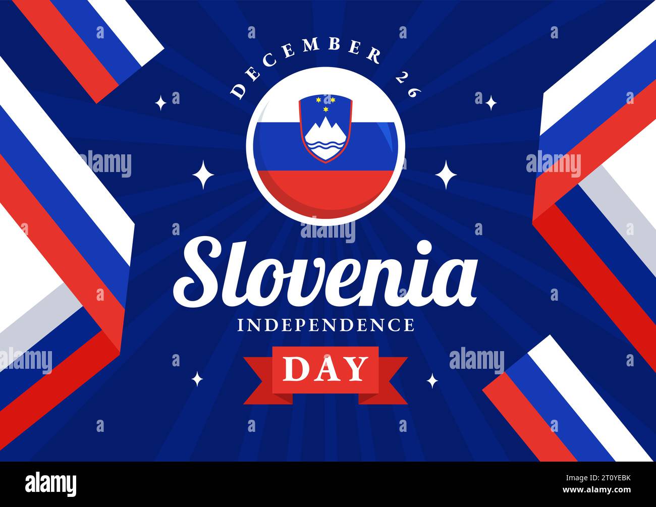 Slovenia Independence Day Vector Illustration on 26 December with ...