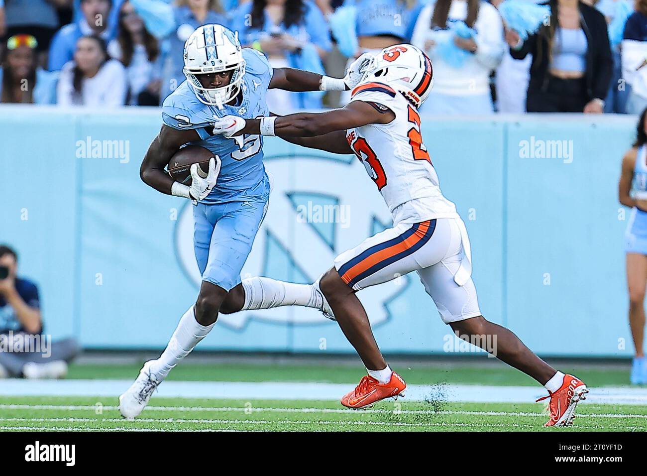 October 7, 2023: North Carolina junior Devontez Walker (9) tries to ...