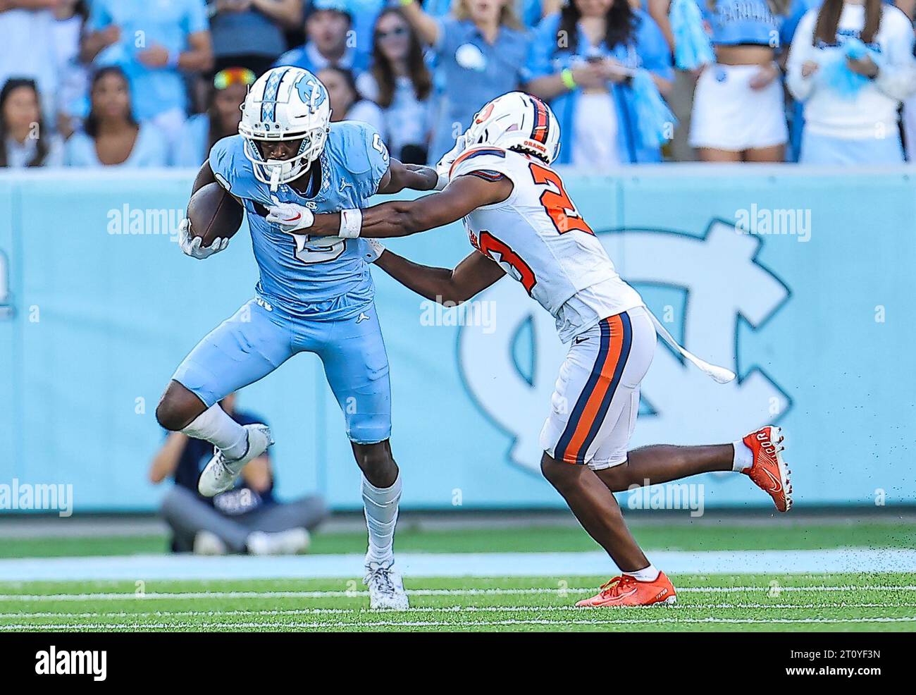 October 7,2023: North Carolina junior Devontez Walker (9) tries to ...