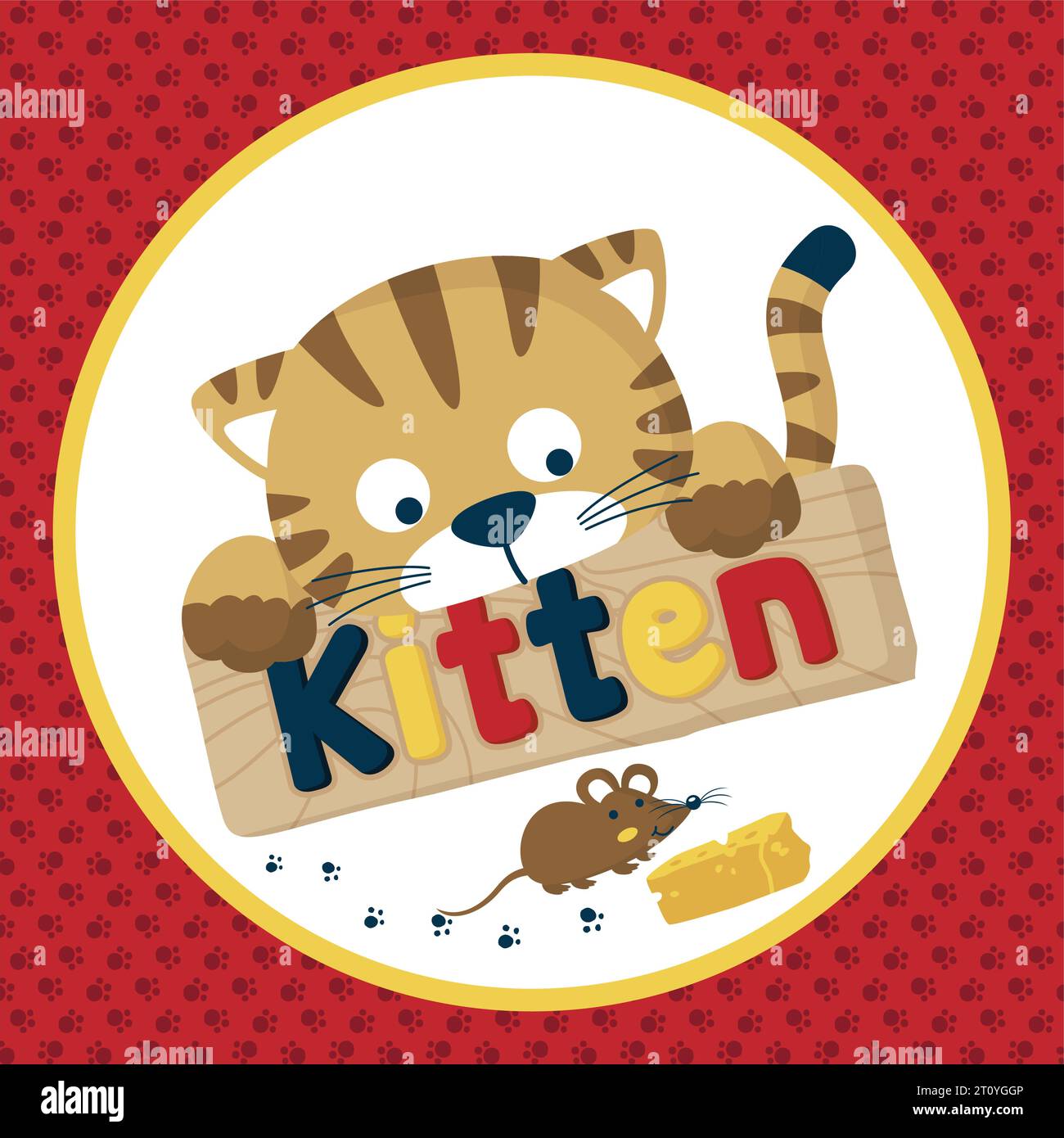 cute animals cartoon vector, cat trapping mouse with cheese Stock ...