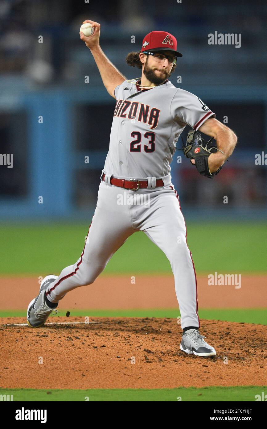 LOS ANGELES, CA - OCTOBER 09: Arizona Diamondbacks pitcher Zac Gallen ...