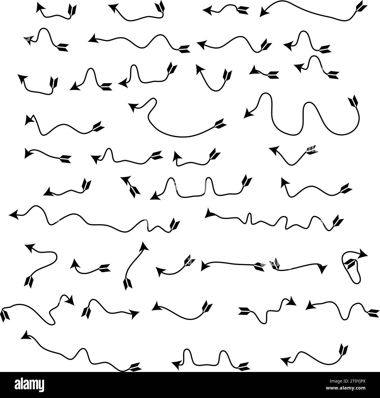 black line arrows Collection drawn arrows. Set simple arrows isolated ...