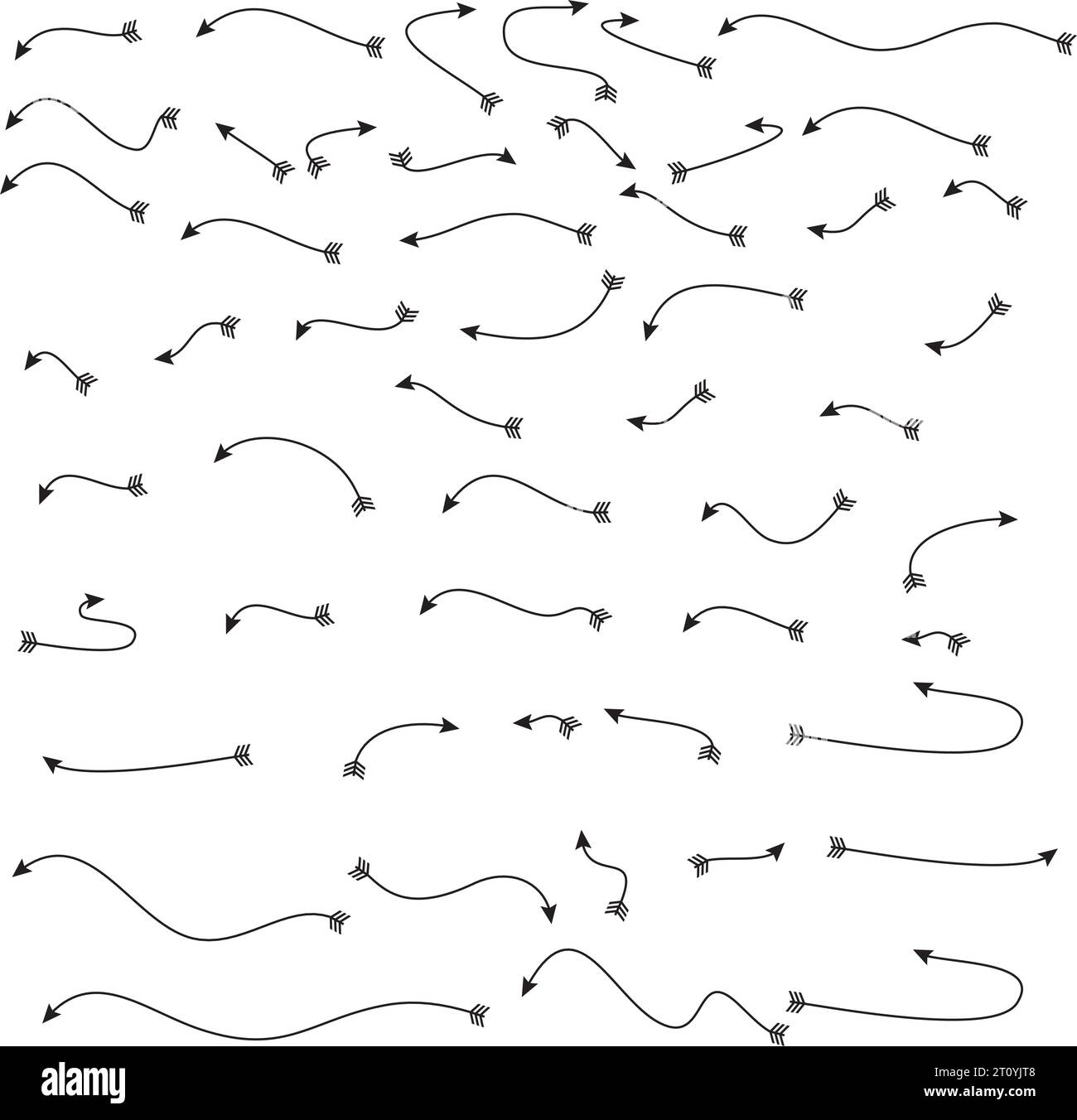 black line arrows Collection drawn arrows. Set simple arrows isolated ...