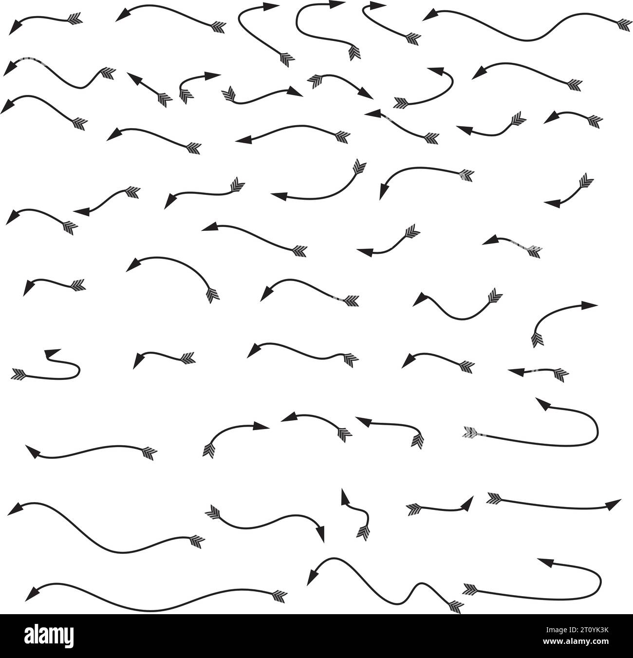 black line arrows Collection drawn arrows. Set simple arrows isolated ...