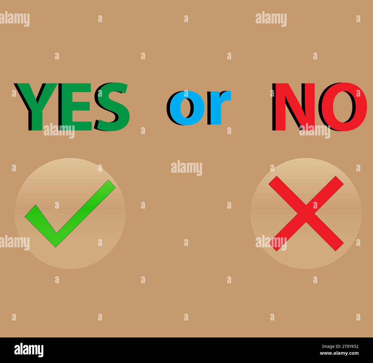 Yes or no choice. vector illustration. Checkmark cross icon set ...