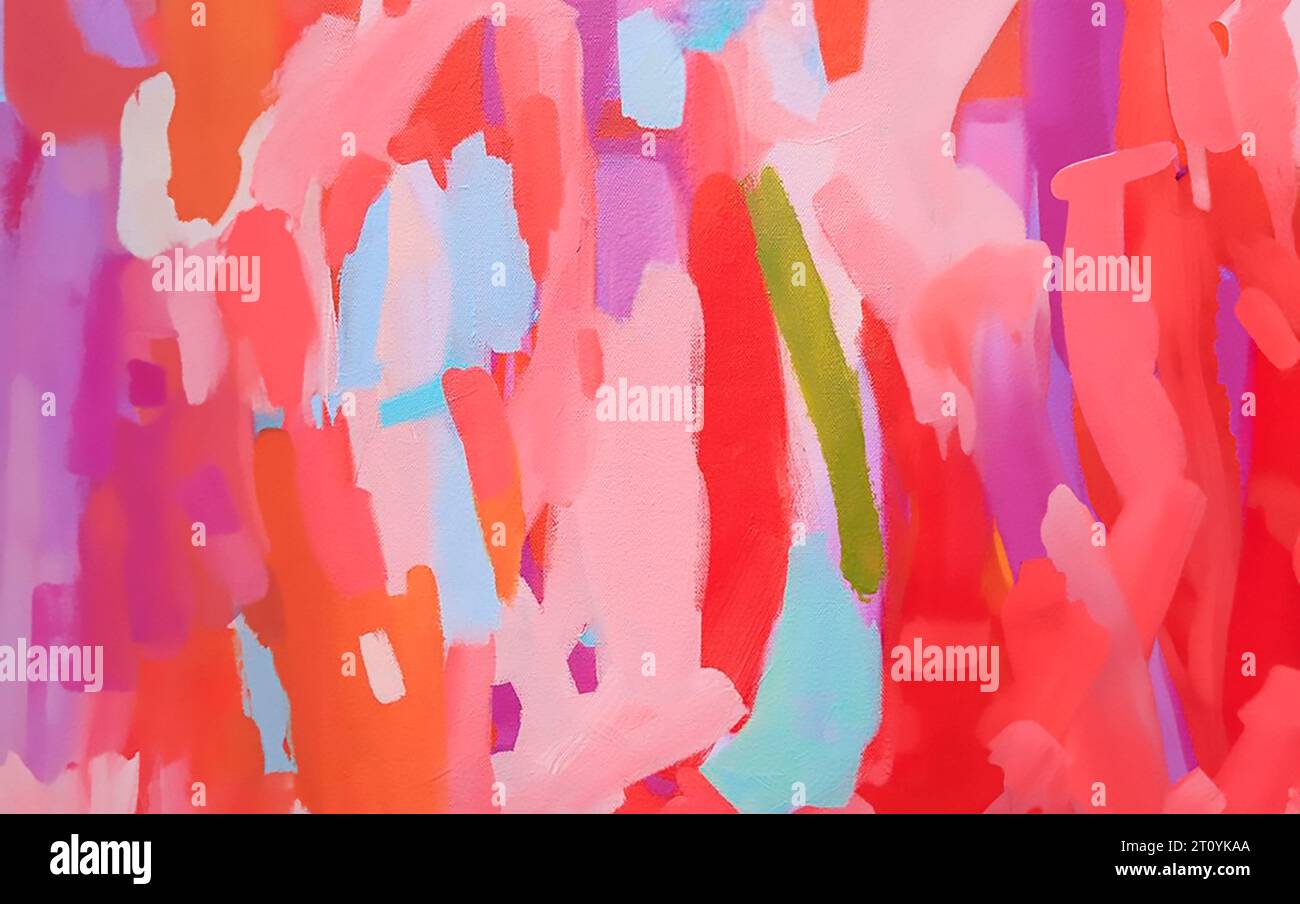 Abstract Multicolor Artistic Painting, Brushed Paint Grunge Texture ...