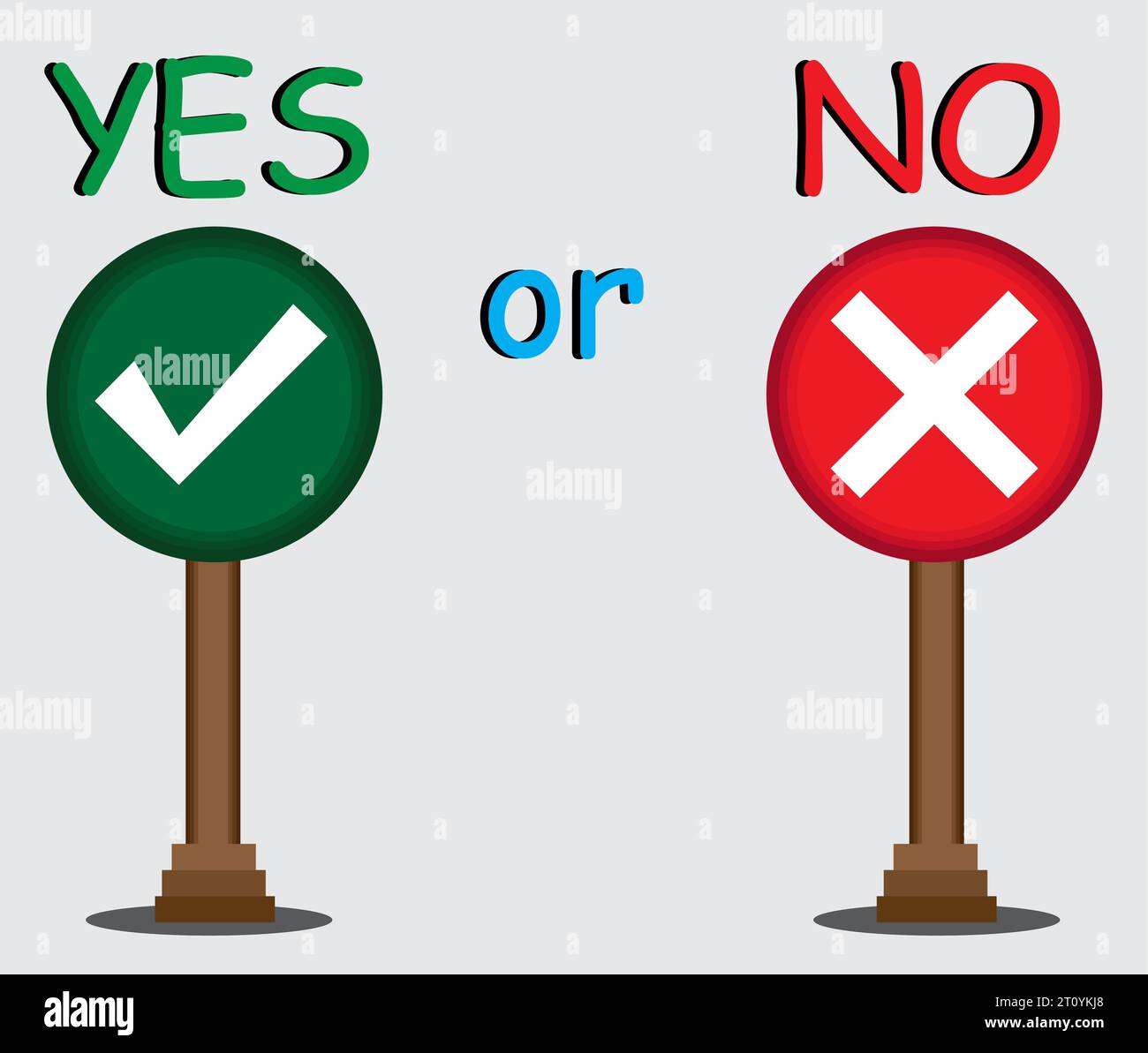 Yes or no choice. vector illustration. Checkmark cross icon set ...