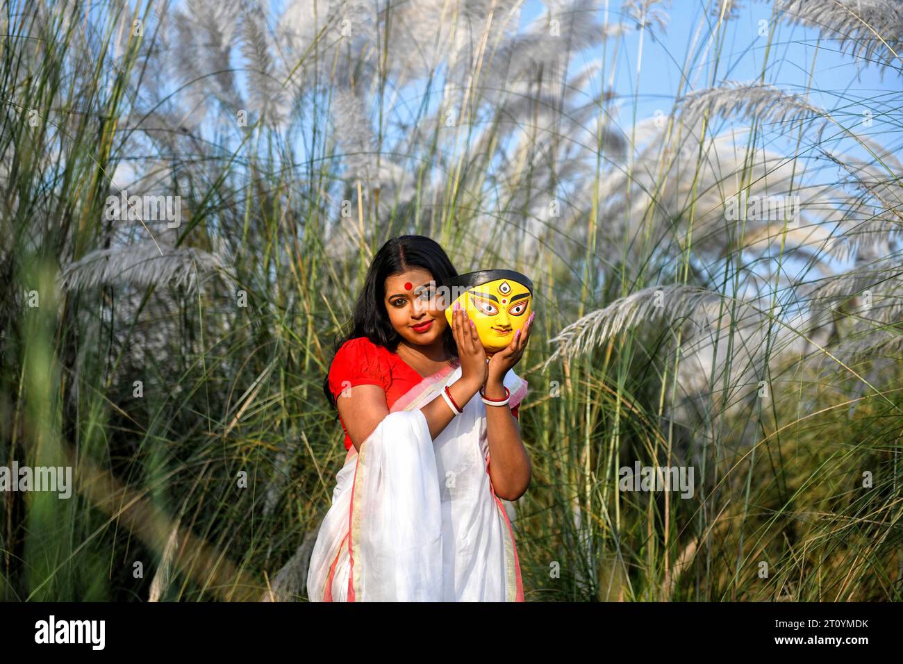 Fashion model, Rima Bhattacharya poses while wearing a traditional ...
