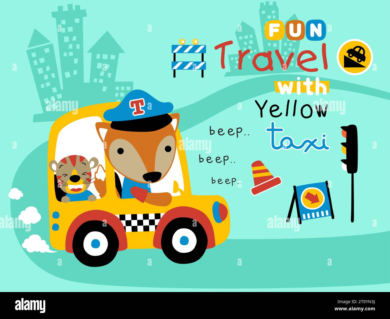 The fox and the tiger Stock Vector Images - Alamy