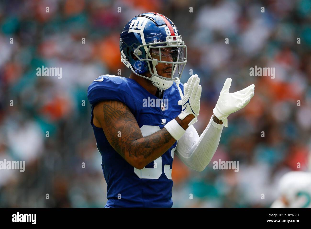 New York Giants tight end Lawrence Cager (83) celebrates during a ...