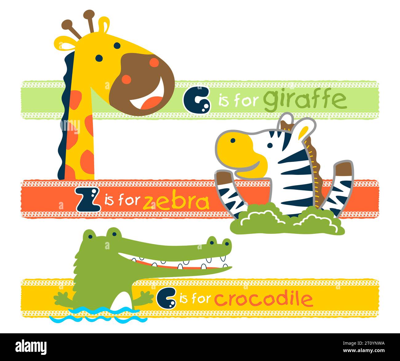 Vector cartoon of funny animals with it names Stock Vector Image & Art ...
