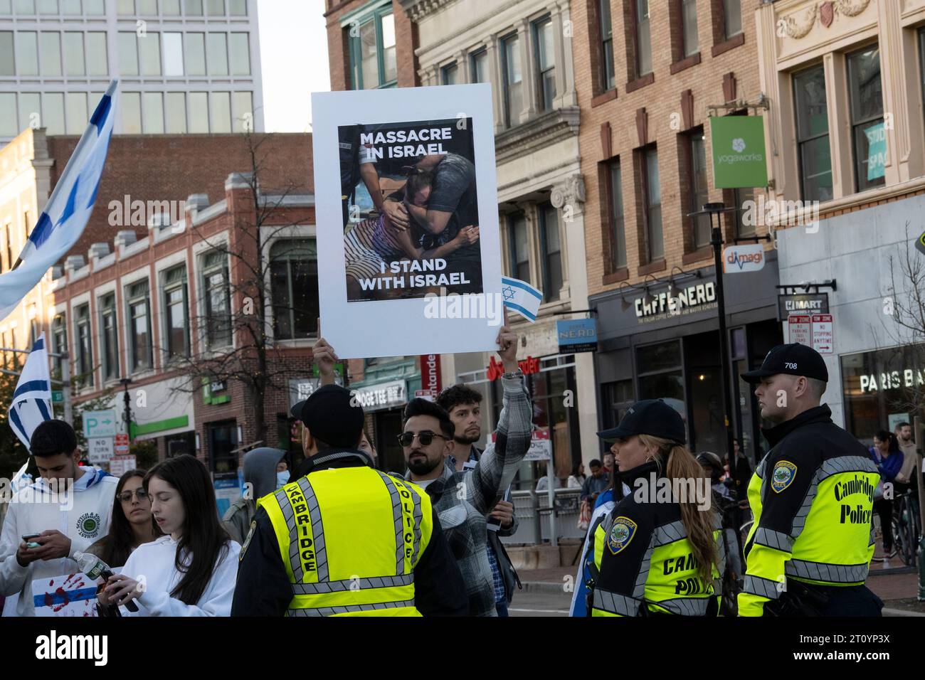 Cambridge, Massachusetts, USA October 9, 2023 Pro Israel rally in ...