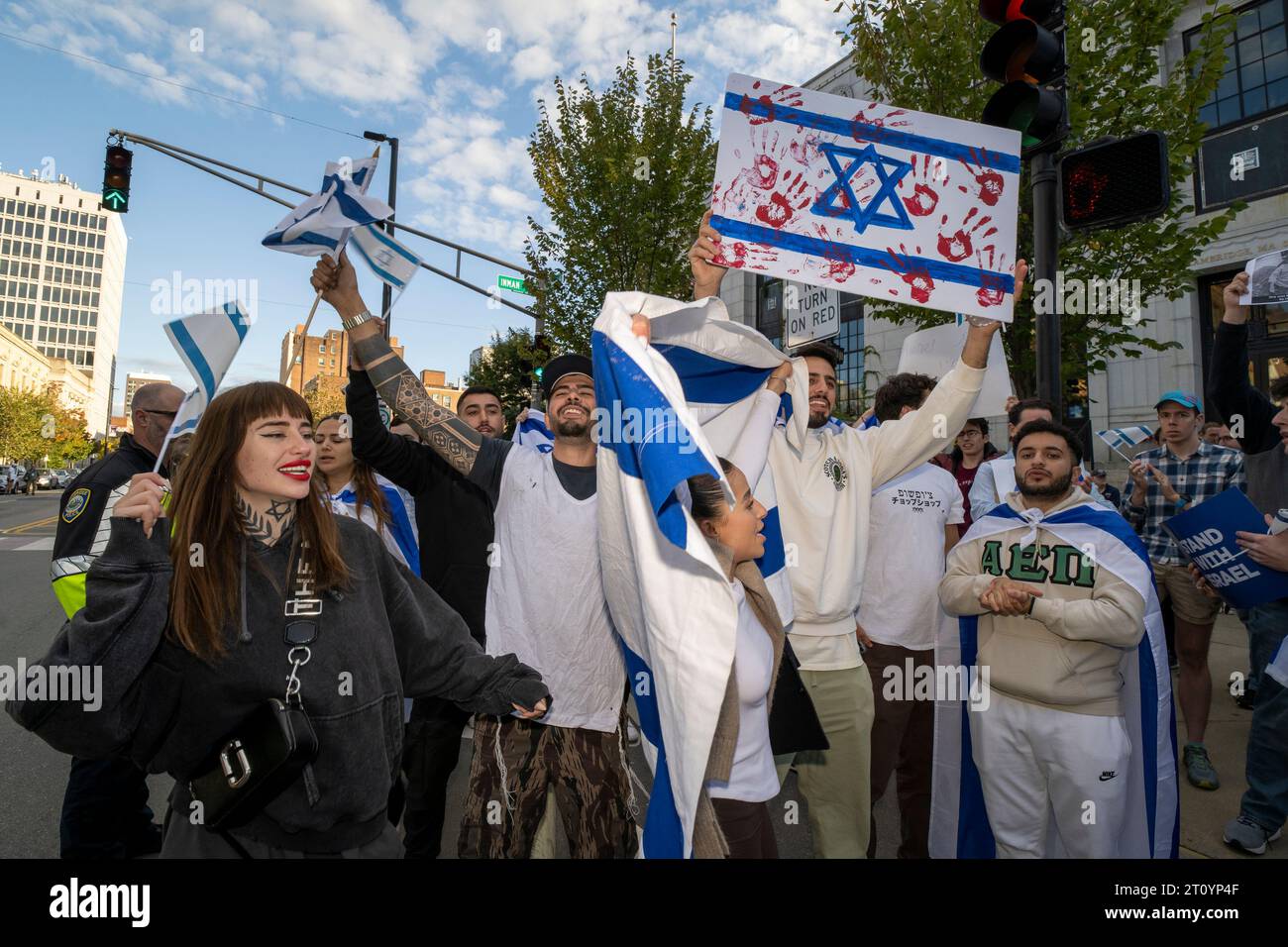 Cambridge, Massachusetts, USA October 9, 2023 Pro Israel rally in ...