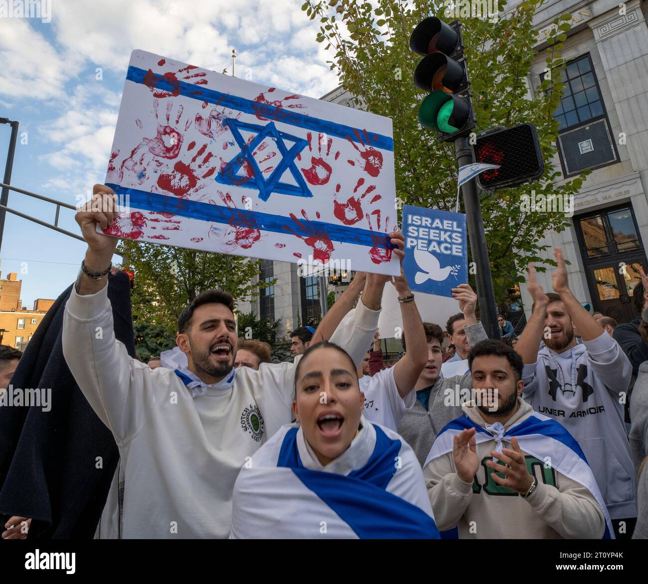 Cambridge, Massachusetts, USA October 9, 2023 Pro Israel rally in ...