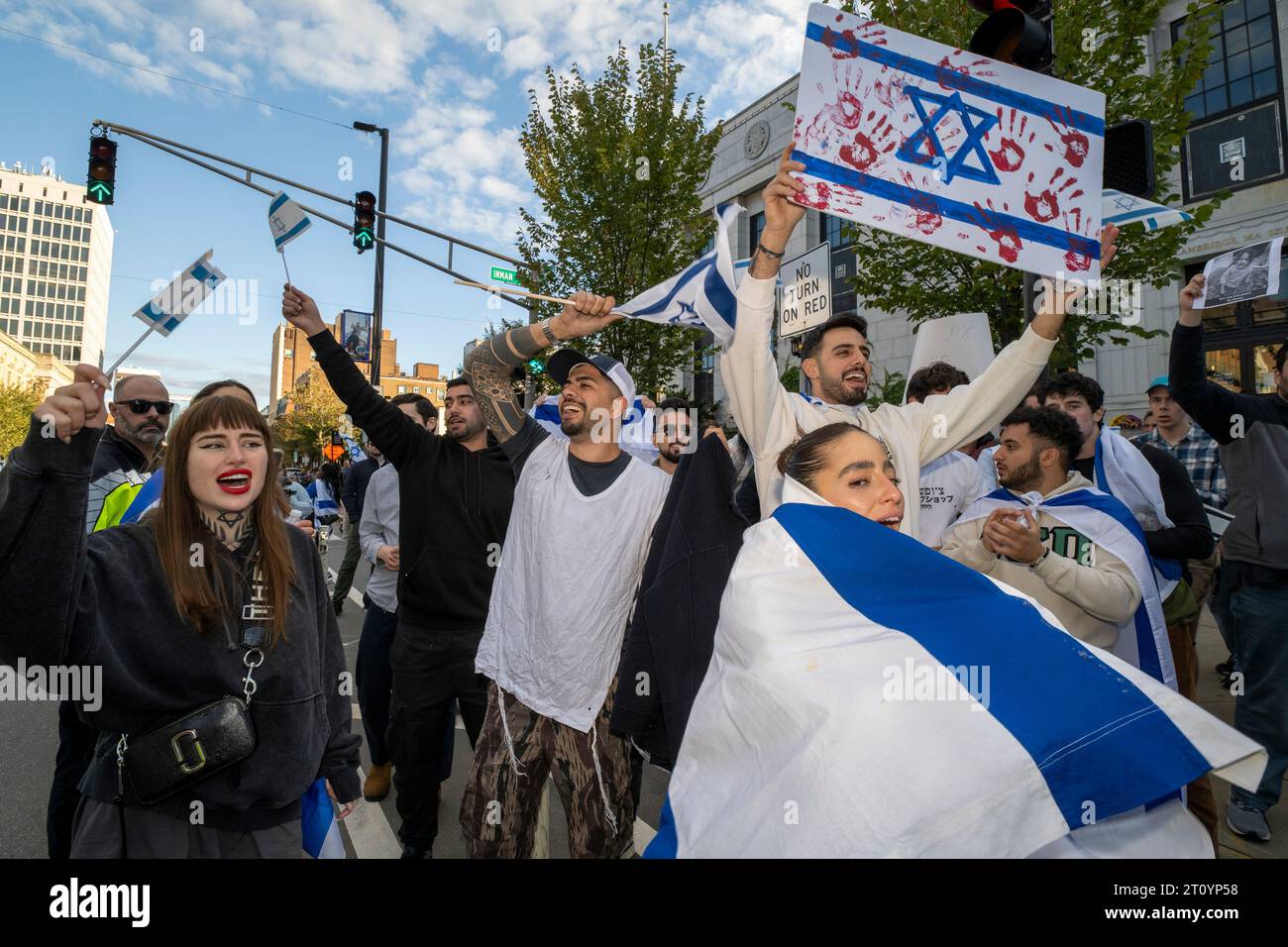 Cambridge, Massachusetts, USA October 9, 2023 Pro Israel rally in ...