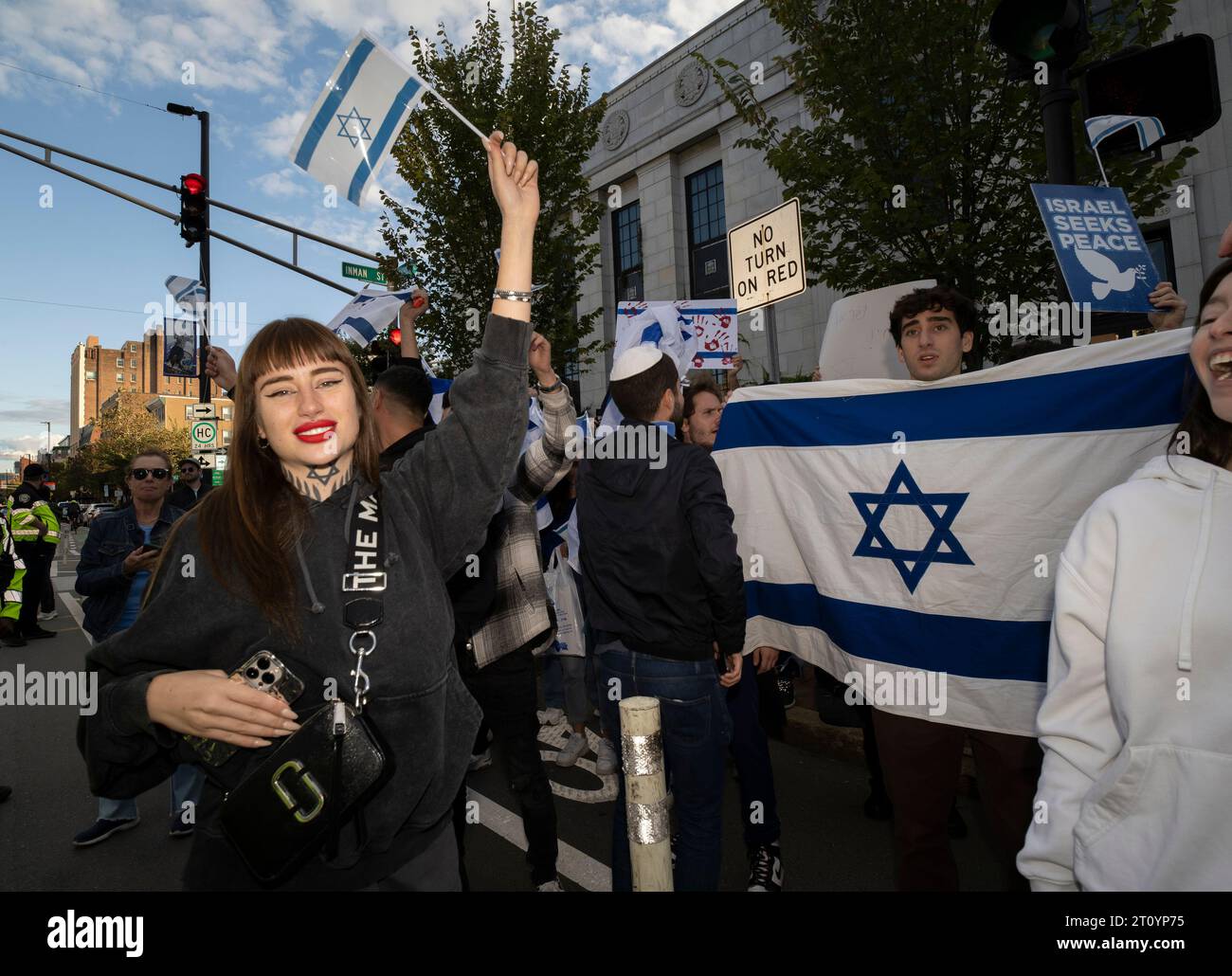Cambridge, Massachusetts, USA October 9, 2023 Pro Israel rally in ...