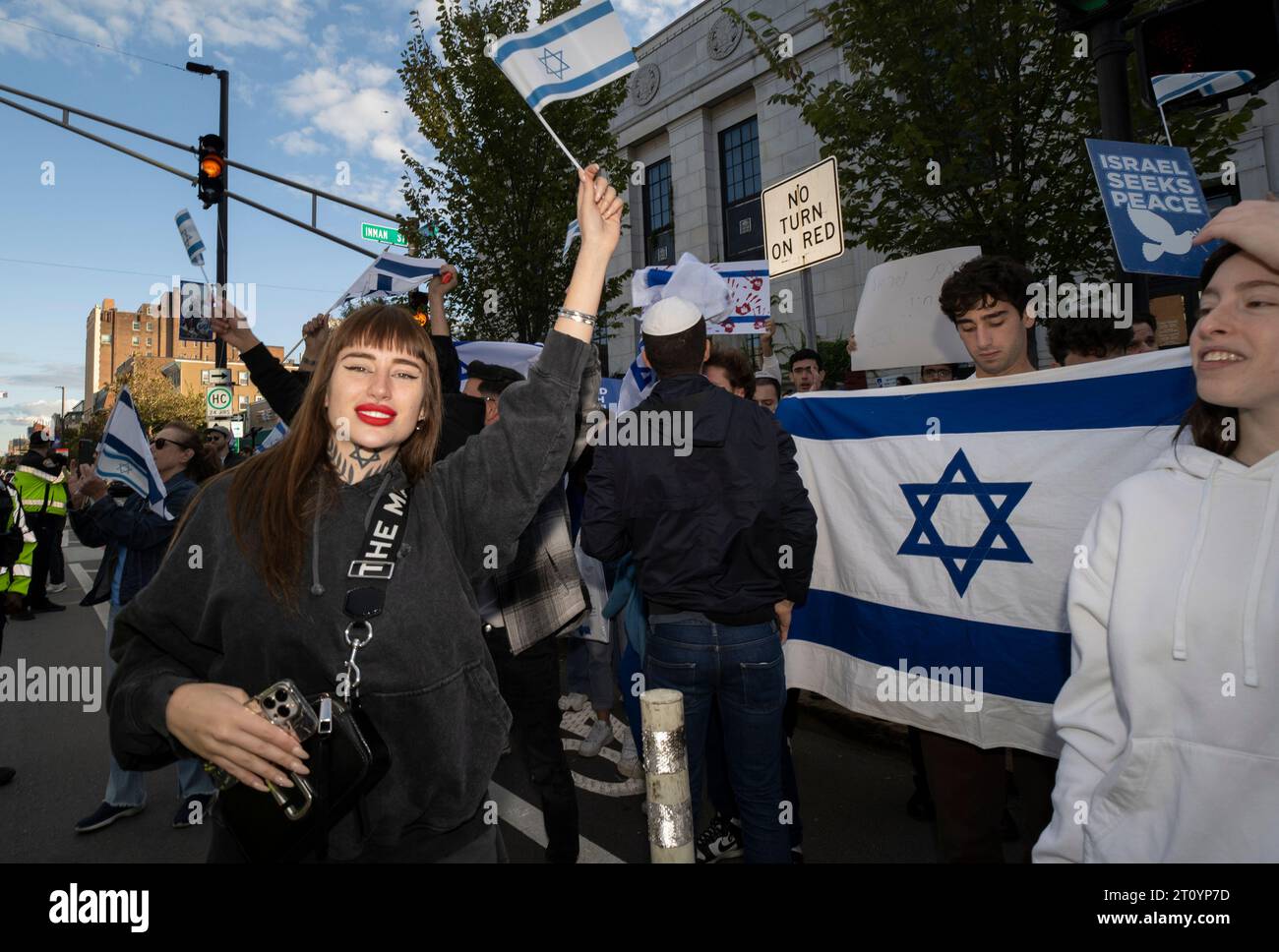 Cambridge, Massachusetts, USA October 9, 2023 Pro Israel rally in ...