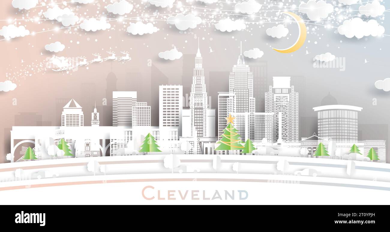 Cleveland skyline christmas Stock Vector Images - Alamy