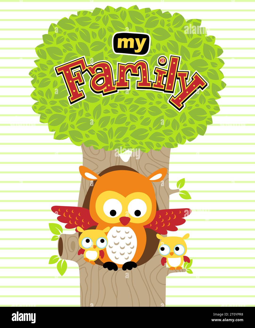Cartoon family in green Stock Vector Images - Alamy