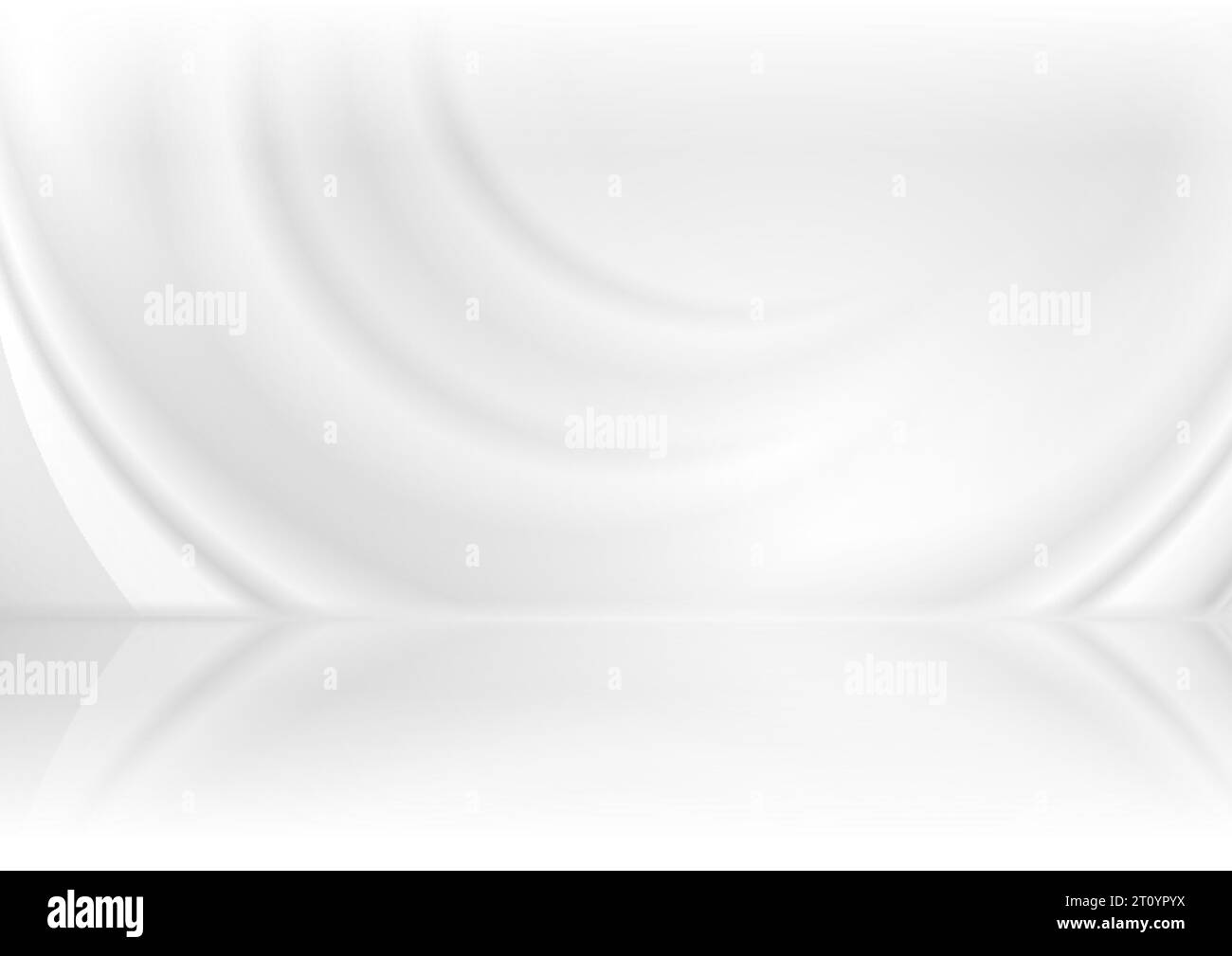 Grey and white smooth waves abstract tech background with reflection ...
