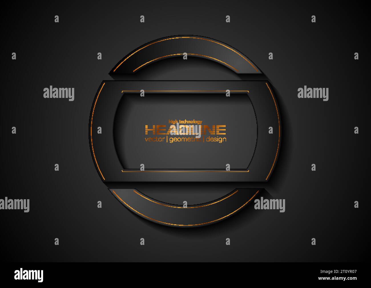 Abstract black logo emblem design with bronze outlines. Vector concept ...