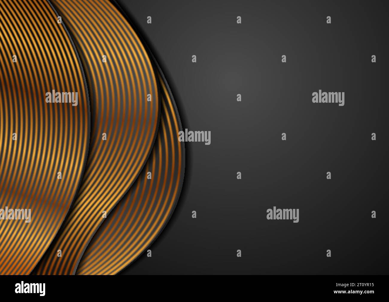 Black corporate wavy background with golden lines. Vector deluxe design ...