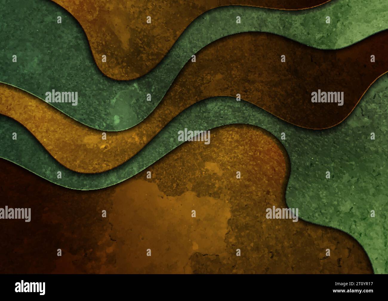 Green and orange grunge waves abstract corporate background. Vector ...