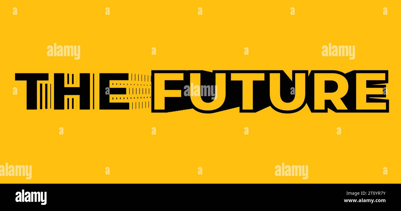 the future bold typography style with black and yellow color Stock ...