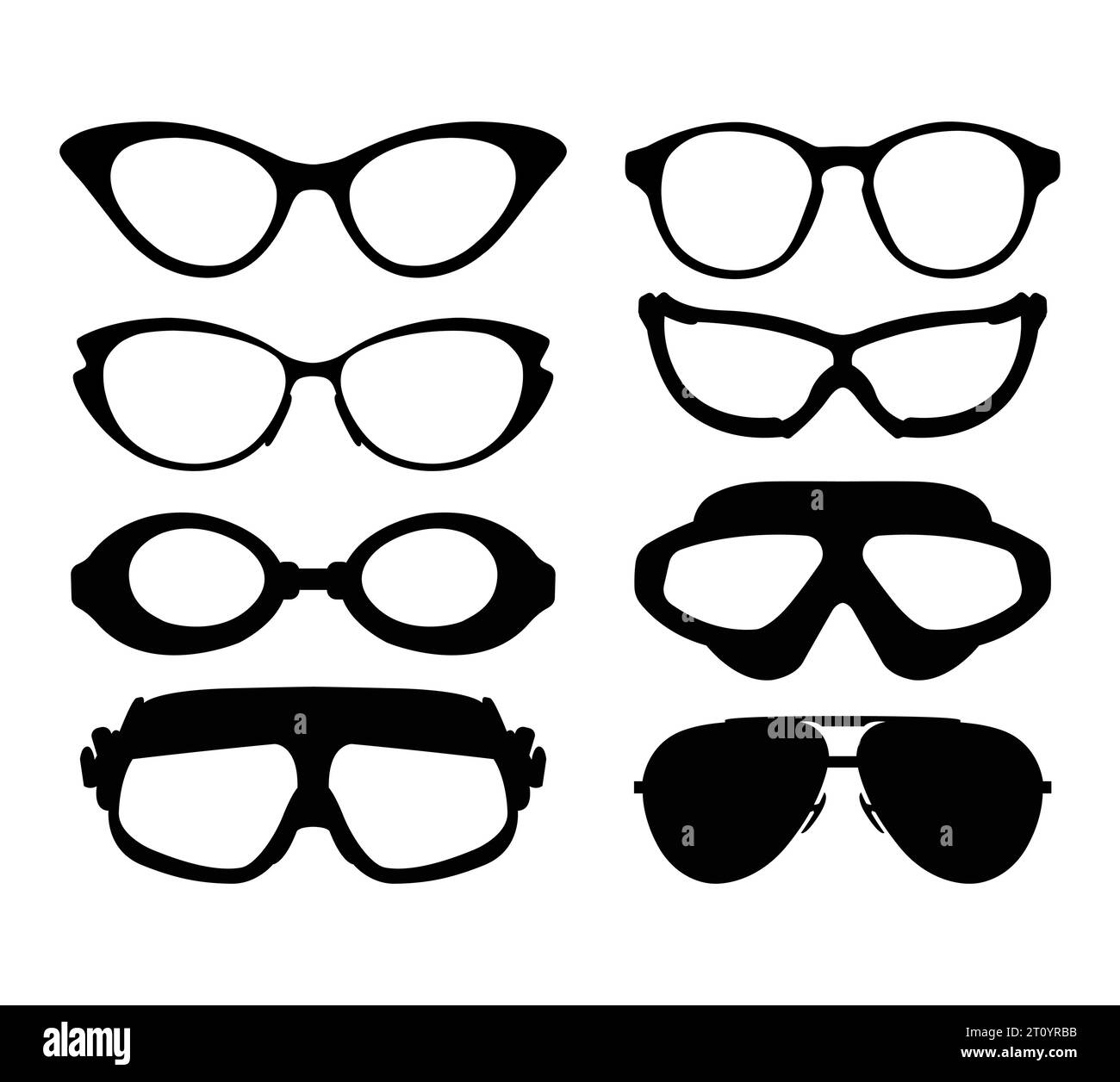 Glasses Frame Model Style Silhouette Stock Vector Image And Art Alamy