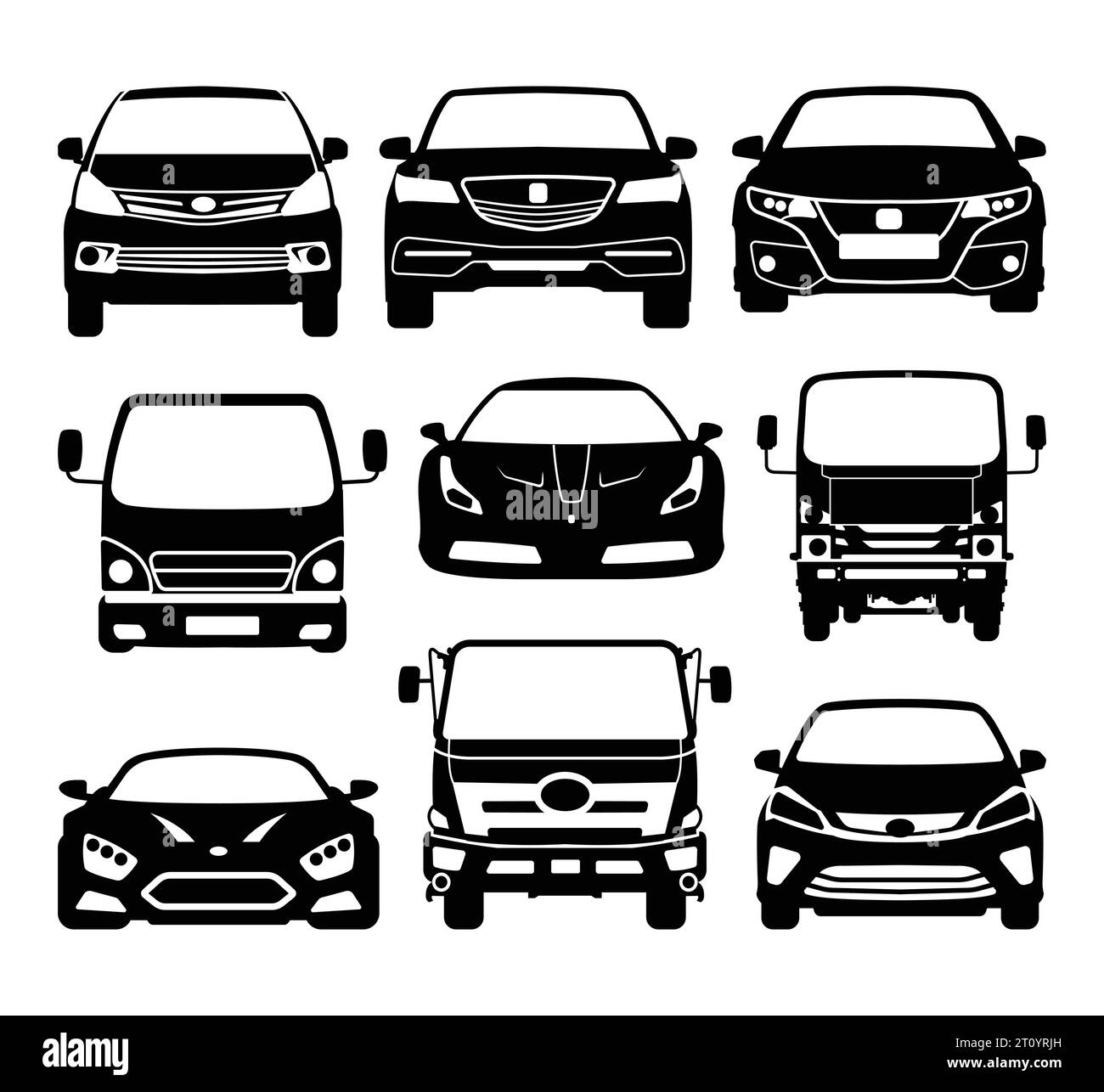 car and truck transportation silhouette Stock Vector Image & Art - Alamy