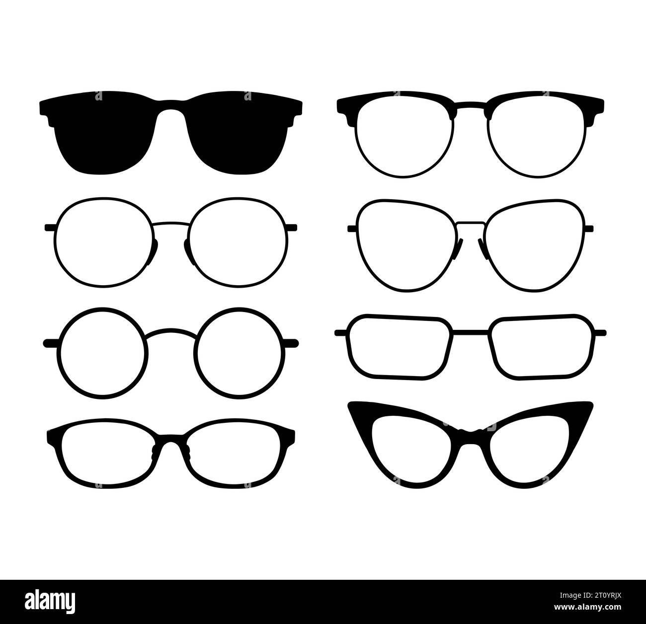 Glasses Frame Model Style Silhouette Stock Vector Image And Art Alamy