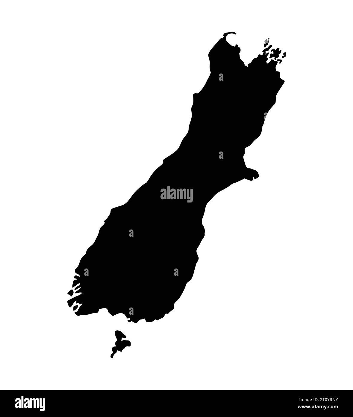 New zealand island map silhouette region territory, black shape style ...