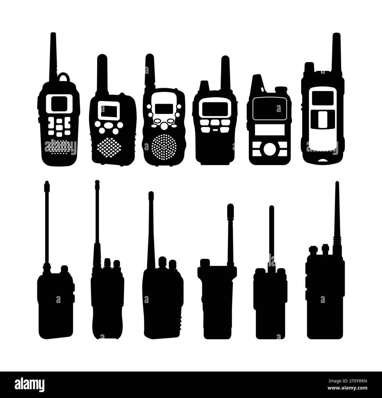walkie talkie telecommunication tool object silhouette Stock Vector Image & Art - Alamy