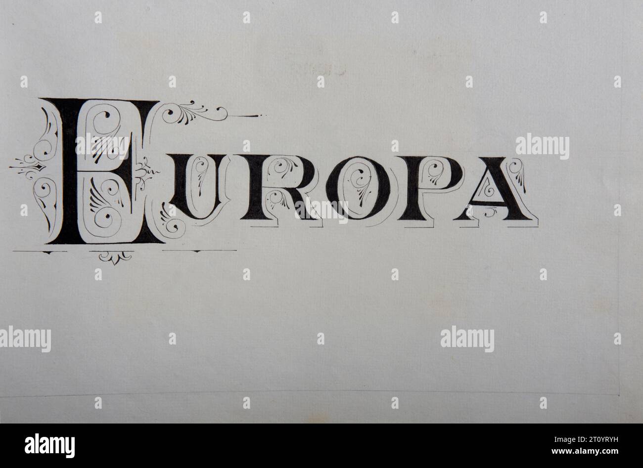 word europe made with nib on white pape Stock Photo - Alamy