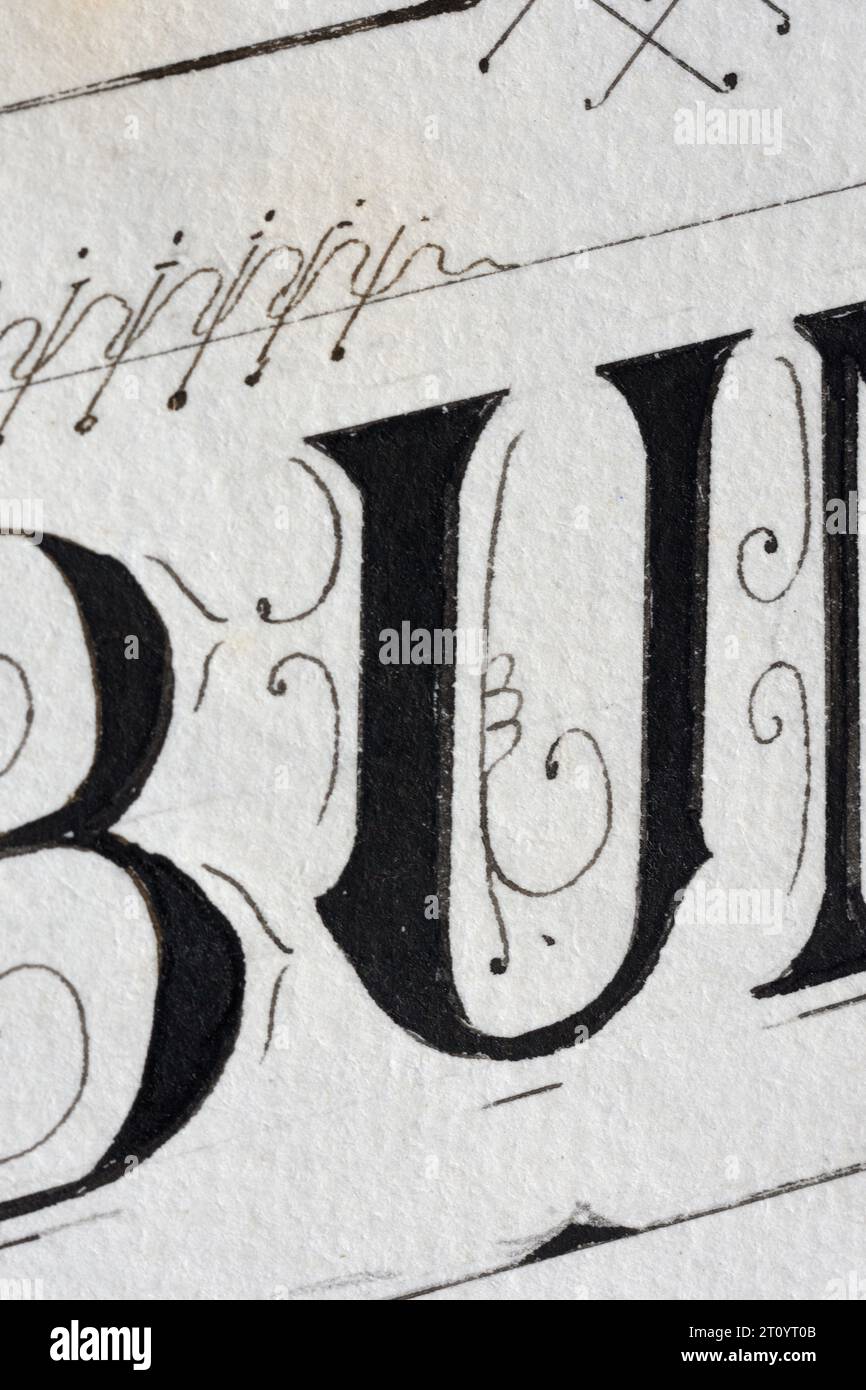 the letter u made with nib on white paper Stock Photo - Alamy