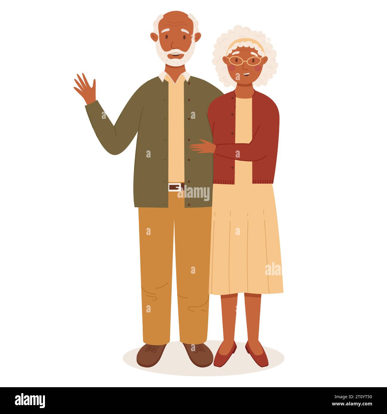 Happy senior couple of black-skinned woman and man. Stylish look ...
