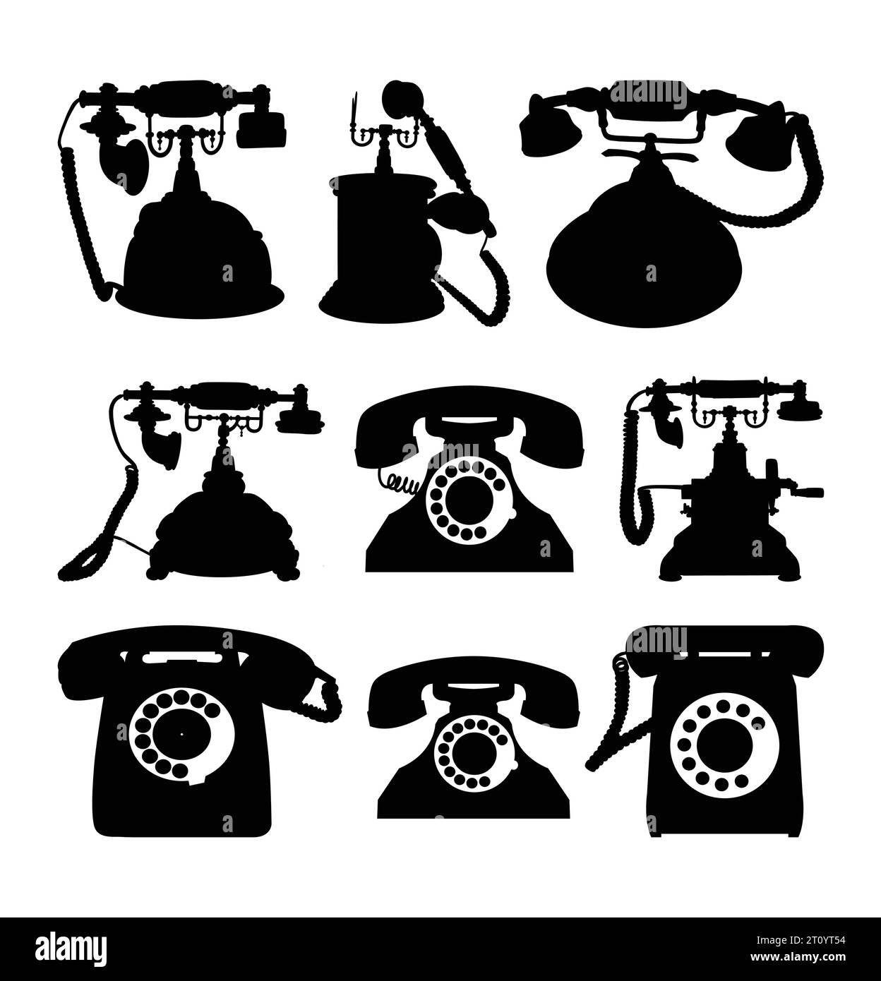 Telephone telecommunication tool object silhouette Stock Vector Image & Art - Alamy