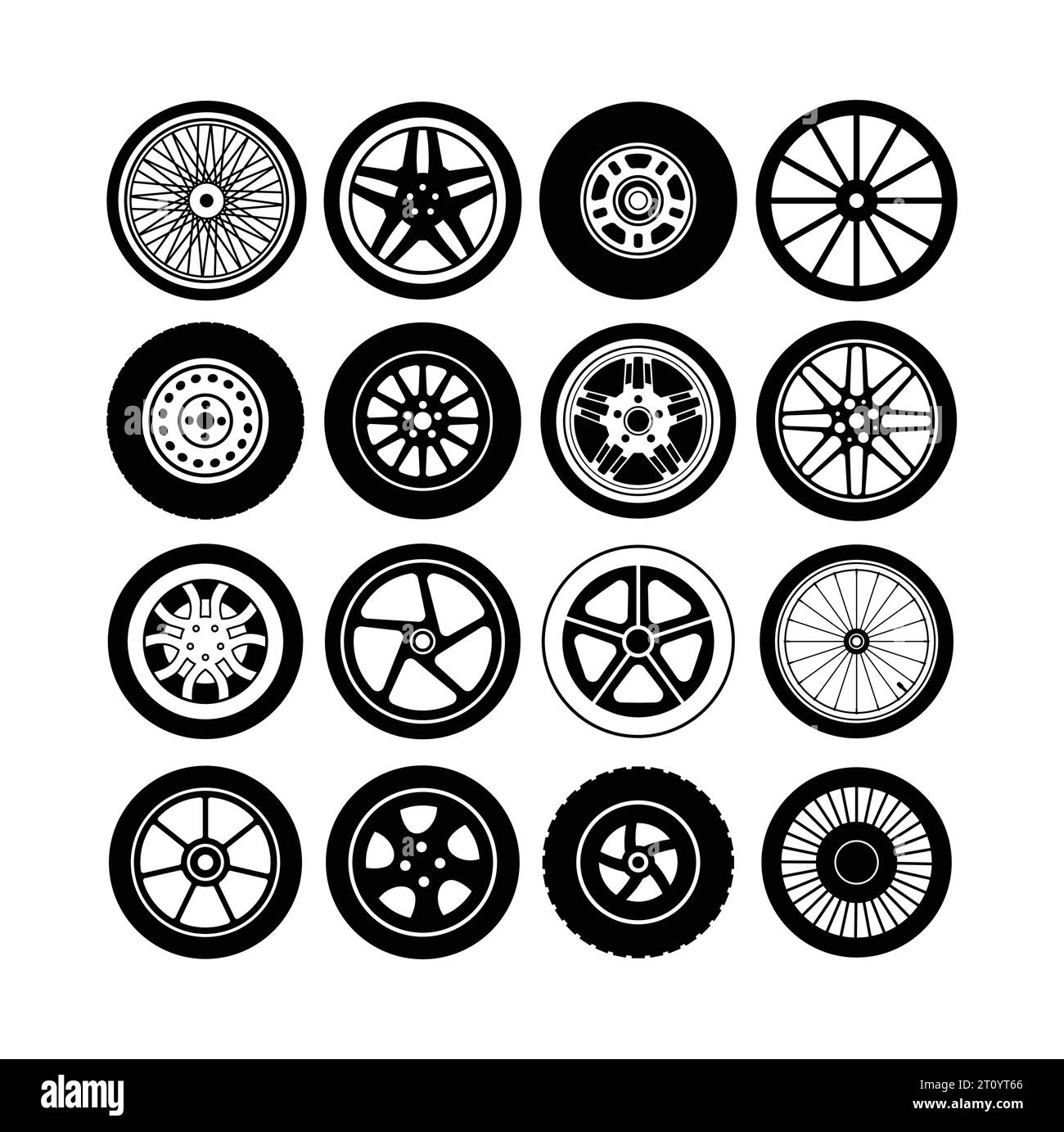 Metal wheel rims Stock Vector Images - Alamy