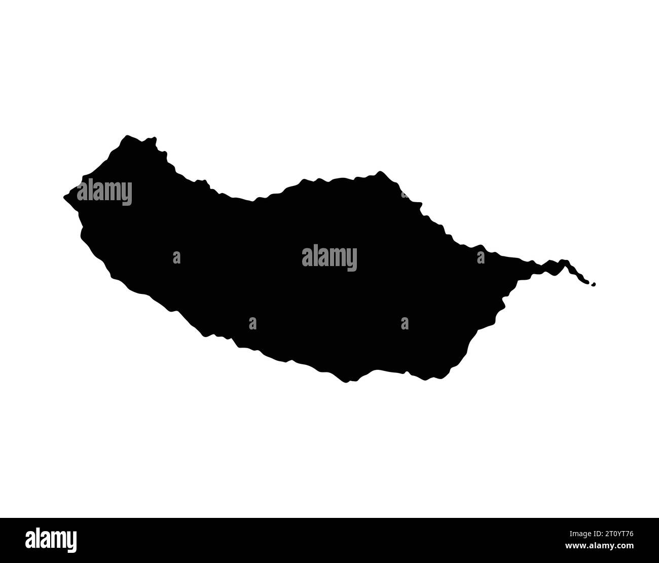 Madeira island map silhouette region territory, black shape style ...