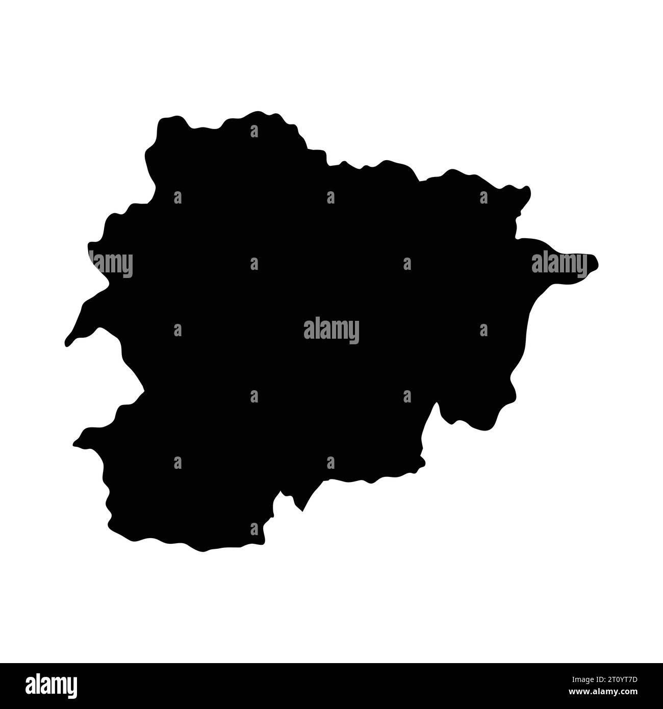Andorra island map silhouette region territory, black shape style ...