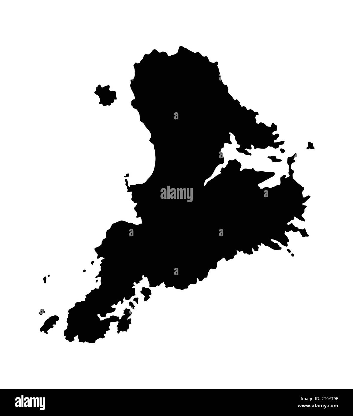 Stewart island map silhouette region territory, black shape style ...