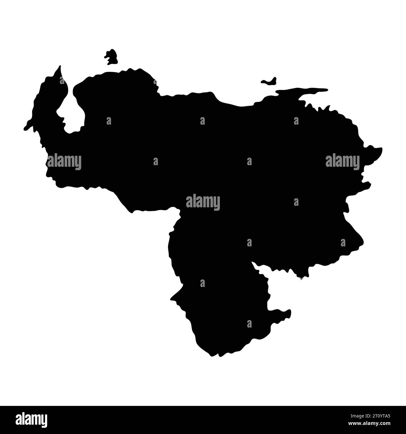 Venezuela island map silhouette region territory, black shape style ...