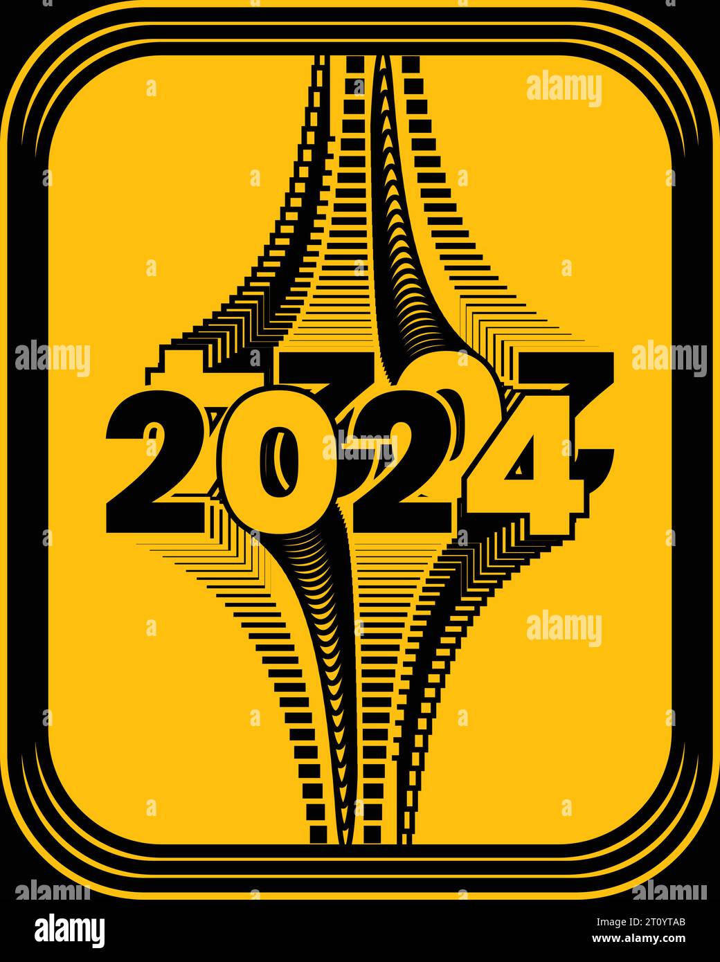 bold black font alphabet and the numbers of 2024 beautifully contrasted ...
