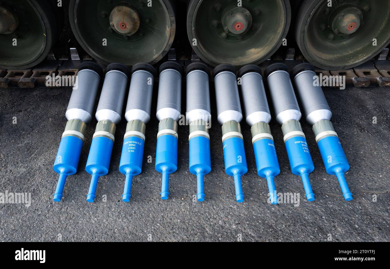 Bergen, Germany. 28th Sep, 2023. 120mm practice ammunition is on the ...