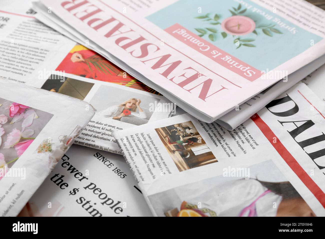 Morning different newspapers as background Stock Photo - Alamy