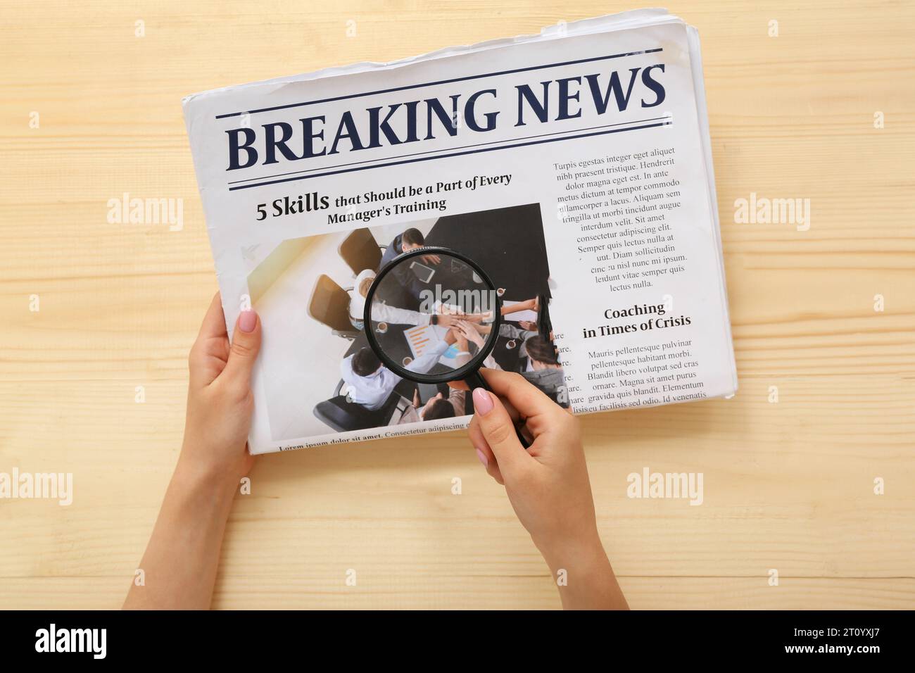 Reading newspaper magnifying glass hi-res stock photography and images ...