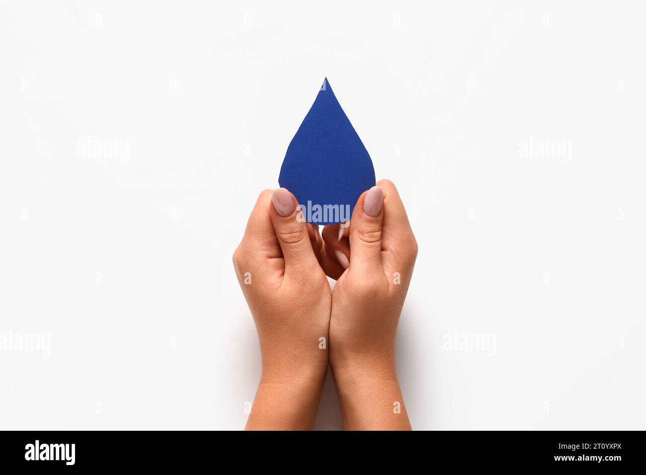 Female hands with paper drop on white background. World Polio Day Stock ...